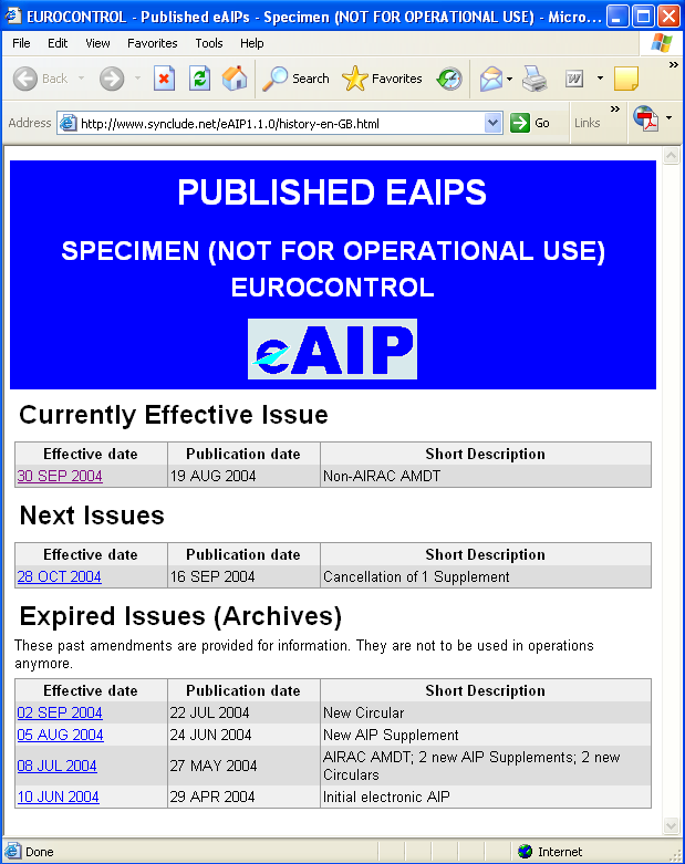 Chapter 2. eAIP Browsing